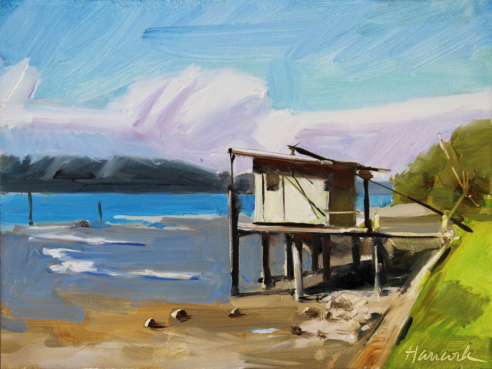 Gretchen Hancock's Paintings: Beach Shack at Cove
