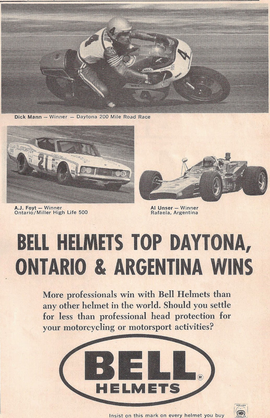 Racing Helmets Garage: Vintage Brochures: Bell Helmets '70s (Usa)