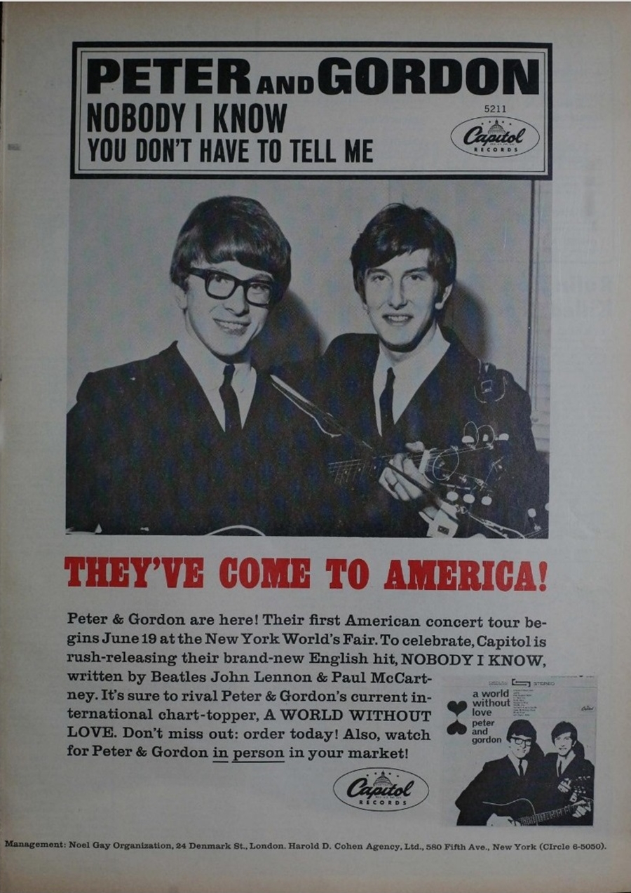 The Beatles In The News: Peter & Gordon - "Nobody I Know" Record ...