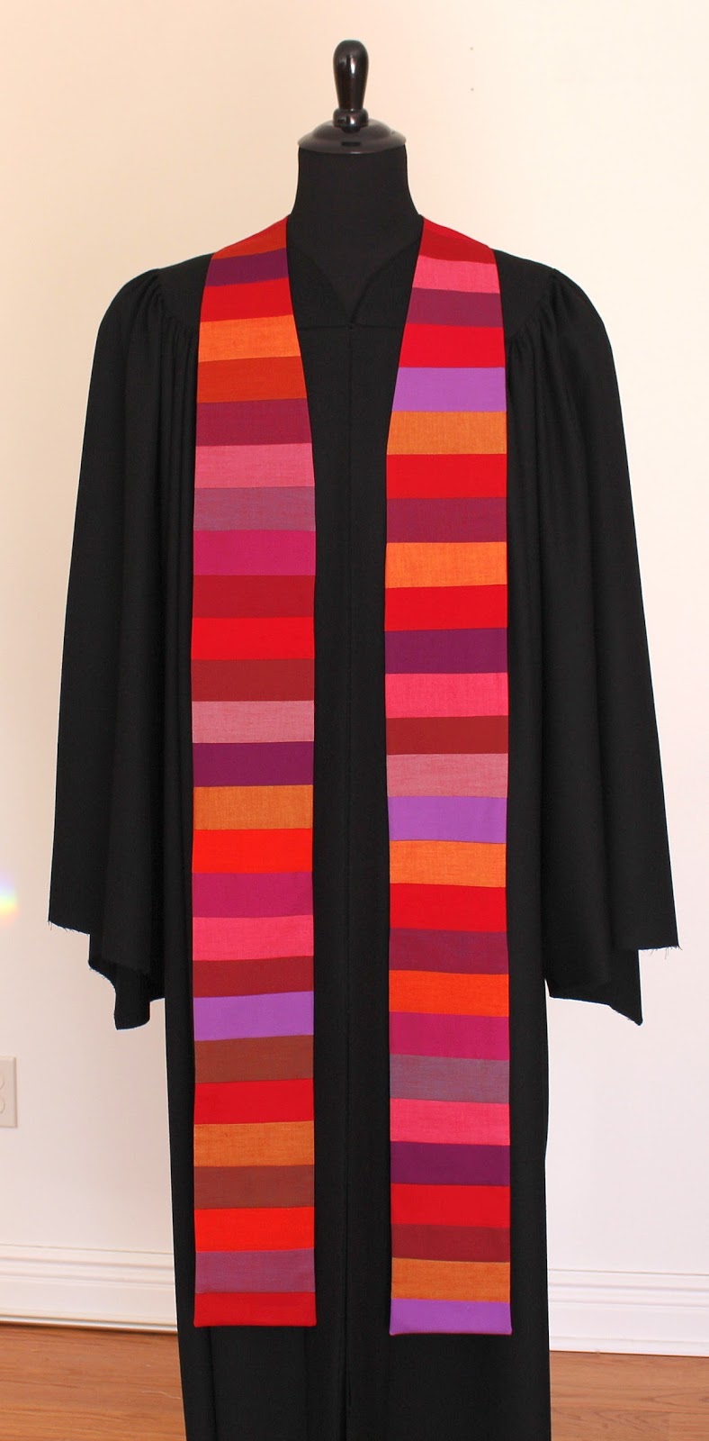 Clergy Stoles: Red Clergy Stole - Shot Cottons