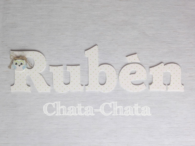 Chata-chata. Decoración infantil: LETRAS DE MADERA PARA "RUBÉN"