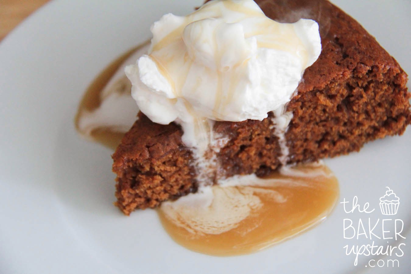 The Baker Upstairs: warm gingerbread cake with caramel sauce
