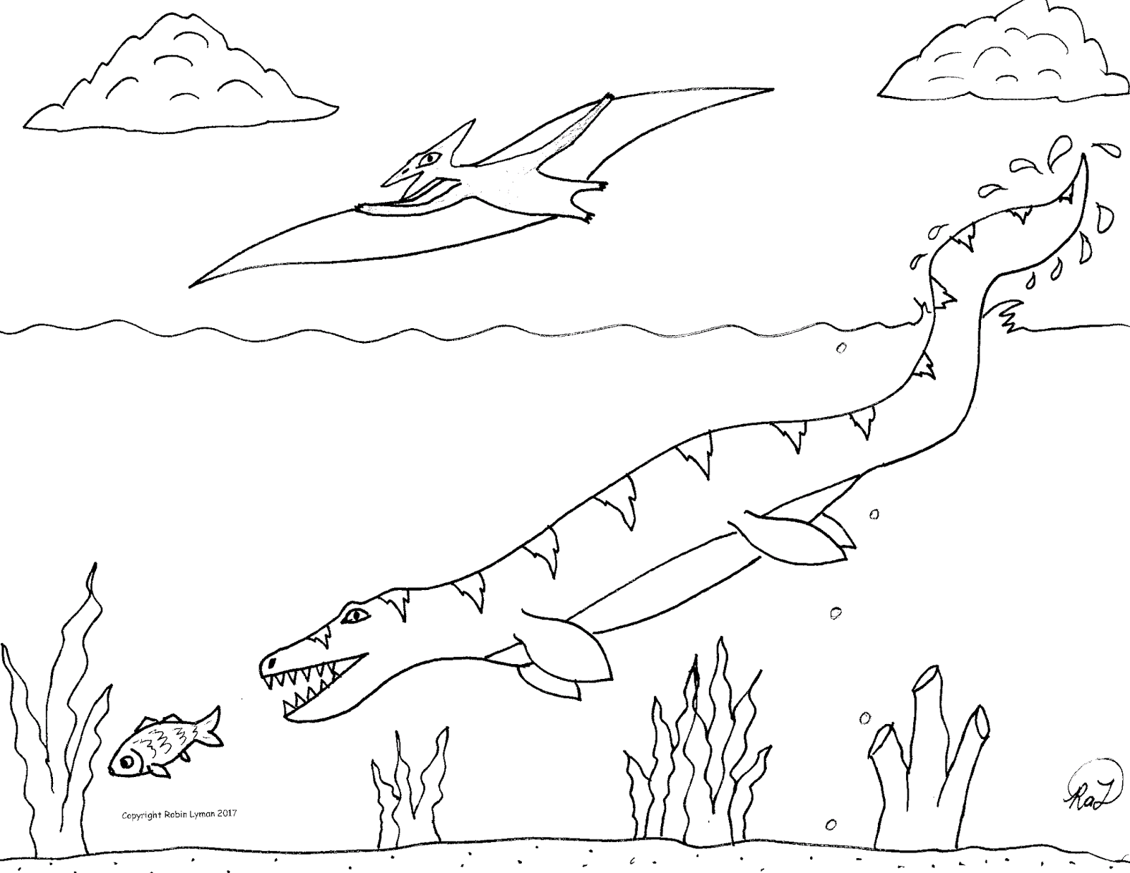 Robin's Great Coloring Pages: Tylosaurus the Mosasaur