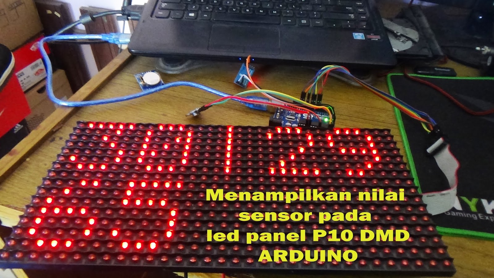 .: ARDUINO Monitor Suhu MLX90614 dan ADC Penampil DMD Panel Led P10