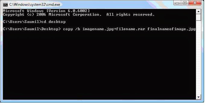 How to hide a file behind a image - Way2Techin