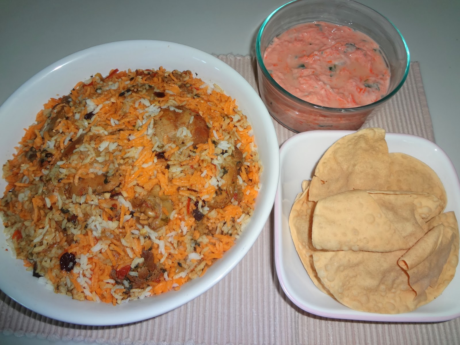 Suma's Recipes: Double colour chicken biryani