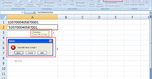 Cara Validasi Input NIK Pada Microsoft Excel - ADH-EXCEL.COM Tutorial
