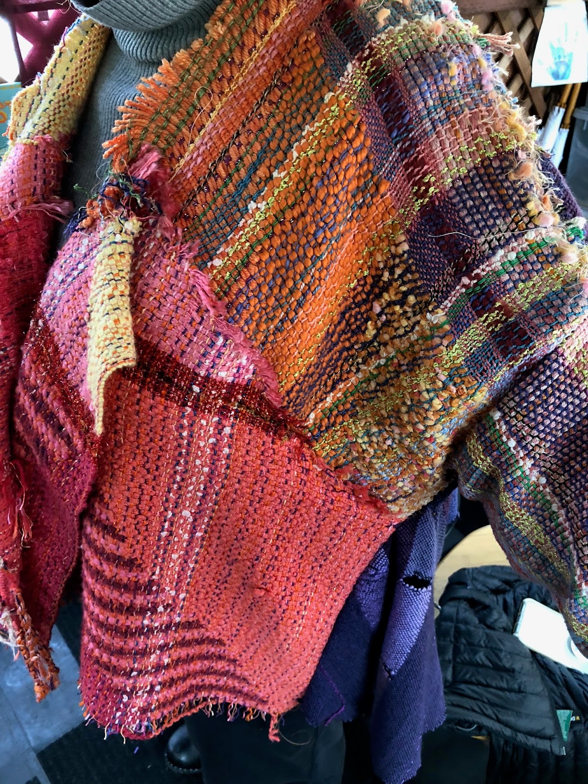CENTERING WITH FIBER: Sewing Saori hand woven clothing class in the ...