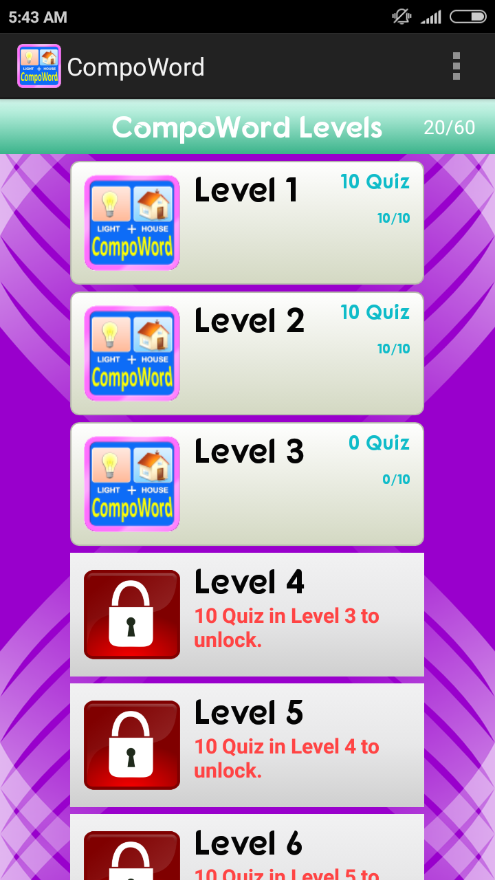 Kids Genius Games: CompoWord : Compound Word puzzle game.