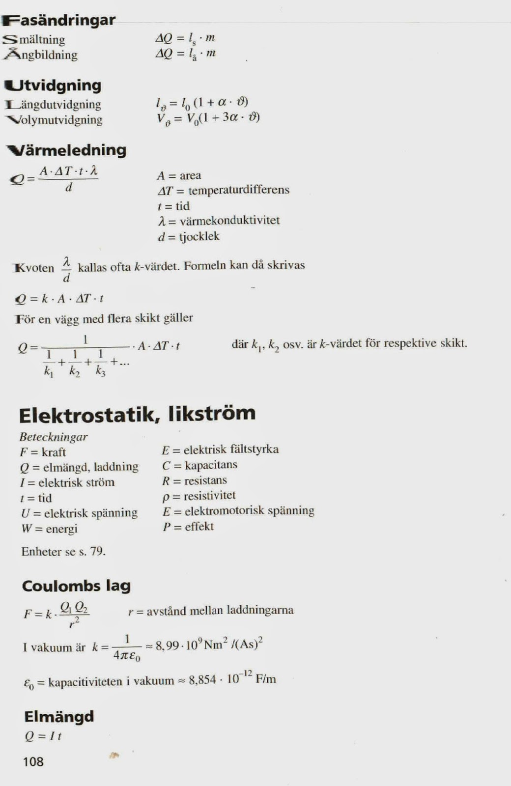 Max Skolblogg: fysik: formelsamling