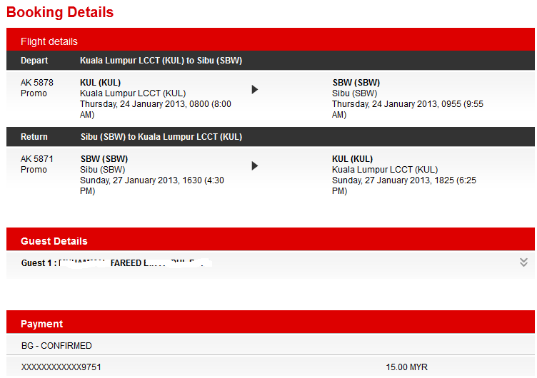 RM15 AirAsia Ticket to Sibu