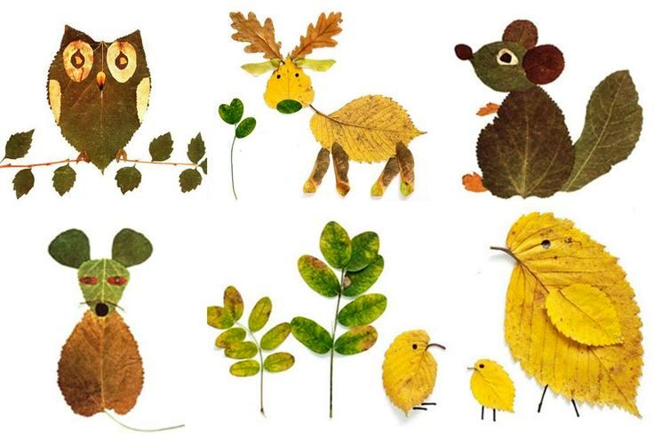 leaf animals ~ art project ideas and craft ideas