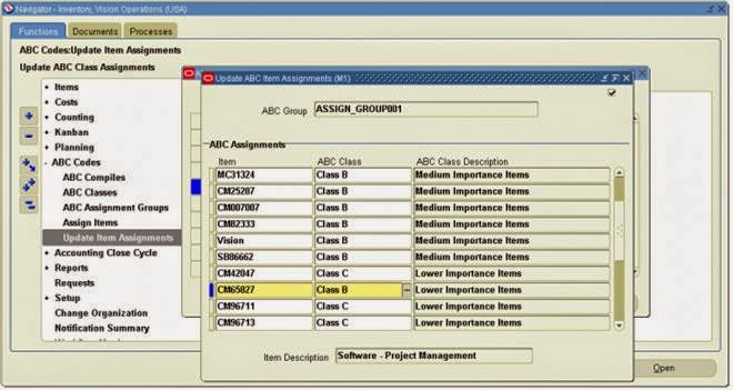 Oracle Applications: Oracle ABC Analysis and Cycle Count