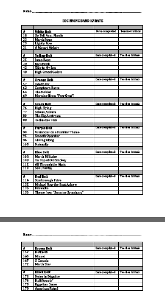 Essential Elements Beginning Band Karate