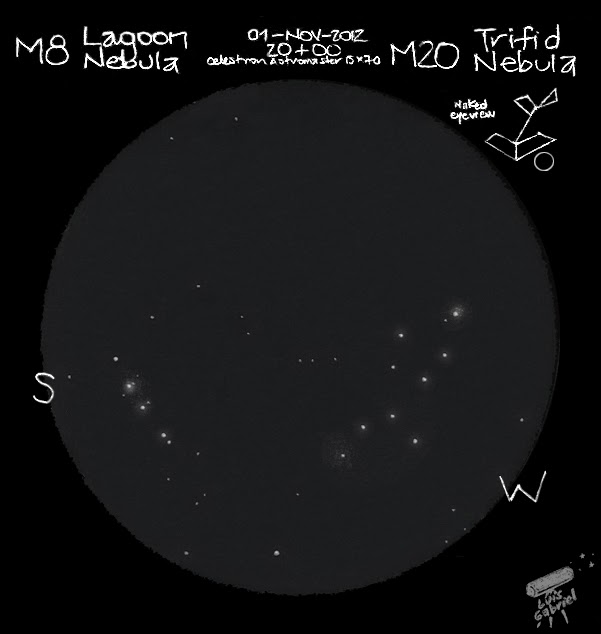 Polluted Skies stargazing: M8 Lagoon Nebula, M20 Trifid Nebula and M21 ...