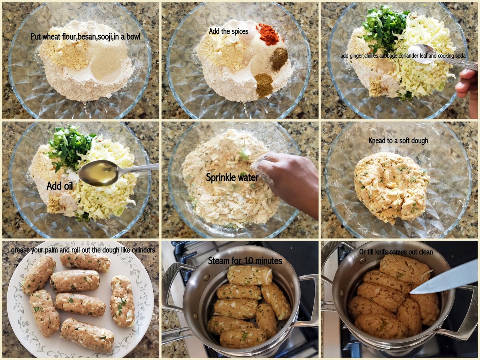 Sailaja Kitchen...A site for all food lovers!: Muthia Recipe / Cabbage ...