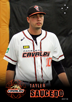 Australian Custom Baseball Cards: Taylor Saucedo - 2017-18 Canberra Cavalry