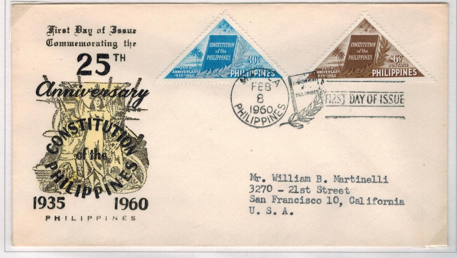 Philippine Republic Stamps : 1960 25th Anniversary of the Constitution