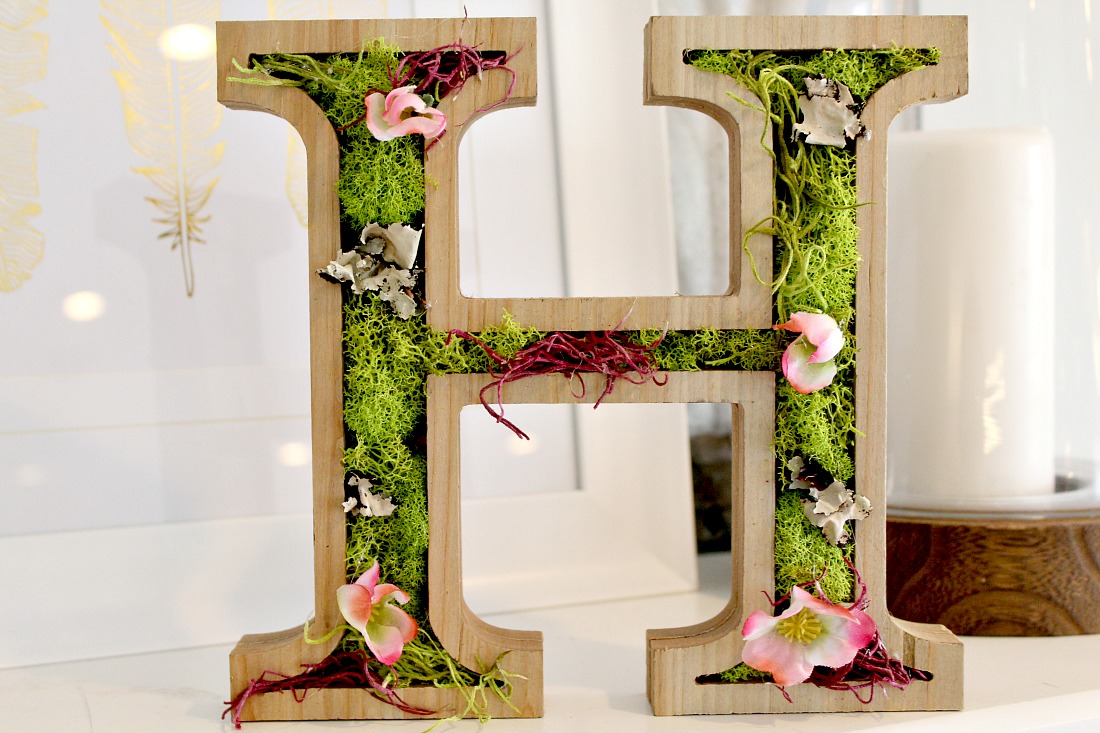 Cultivate Create: Wooden Spring Moss Monogram Letter