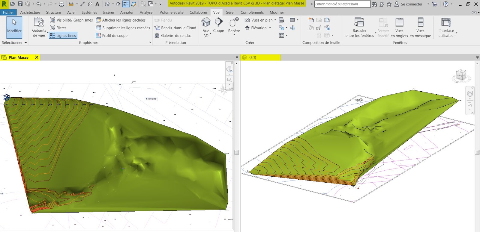 Revit-Mémo: Revit 2019_Création d'une surface topographique_d'Autocad à ...