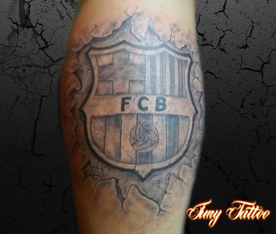 Jimy Tattoo: Escudo Barca Piedra