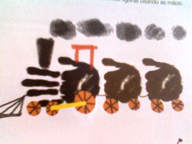Handprint crafts, Transportation crafts, Train crafts
