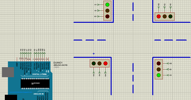 Simulasi Traffict Light Dengan Arduino ~ Kumpulan Simulasi Project Proteus