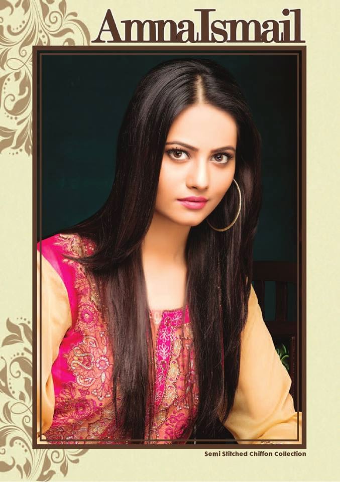 Amna Ismail Semi Stitched Chiffon Winter 2014 - Fashion and Style
