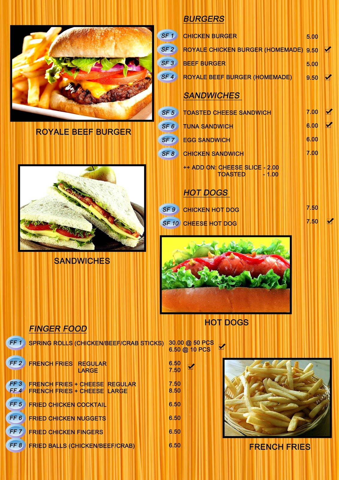 Snack Haus: OUR MENU
