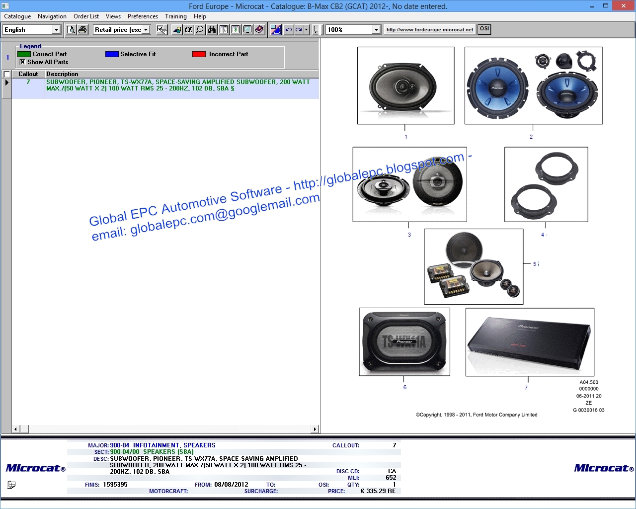 GLOBAL EPC AUTOMOTIVE SOFTWARE: FORD MICROCAT EUROPE EPC PARTS ...