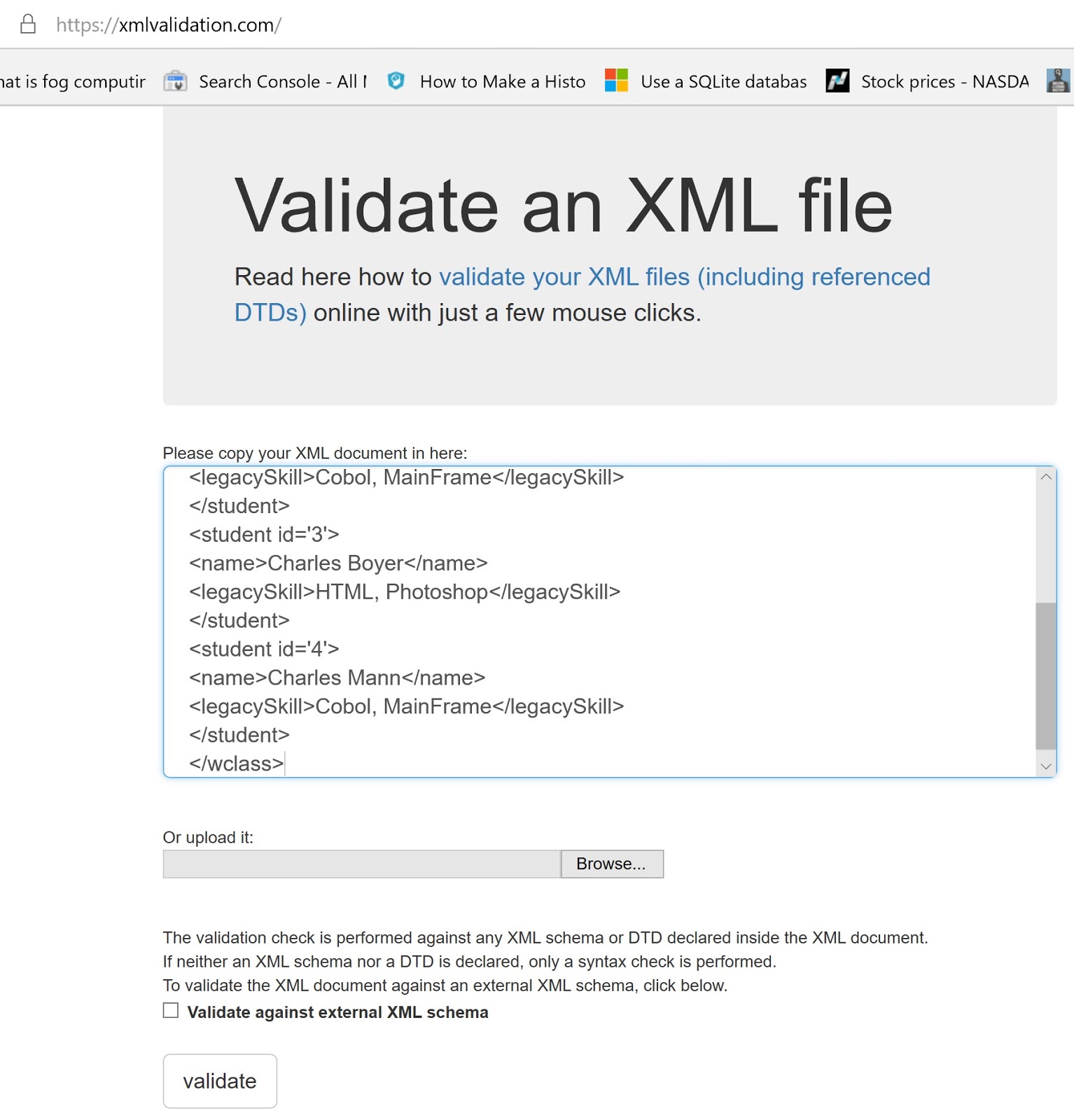 HodentekHelp: Is there an easy to use XML validator on the web, on-line?