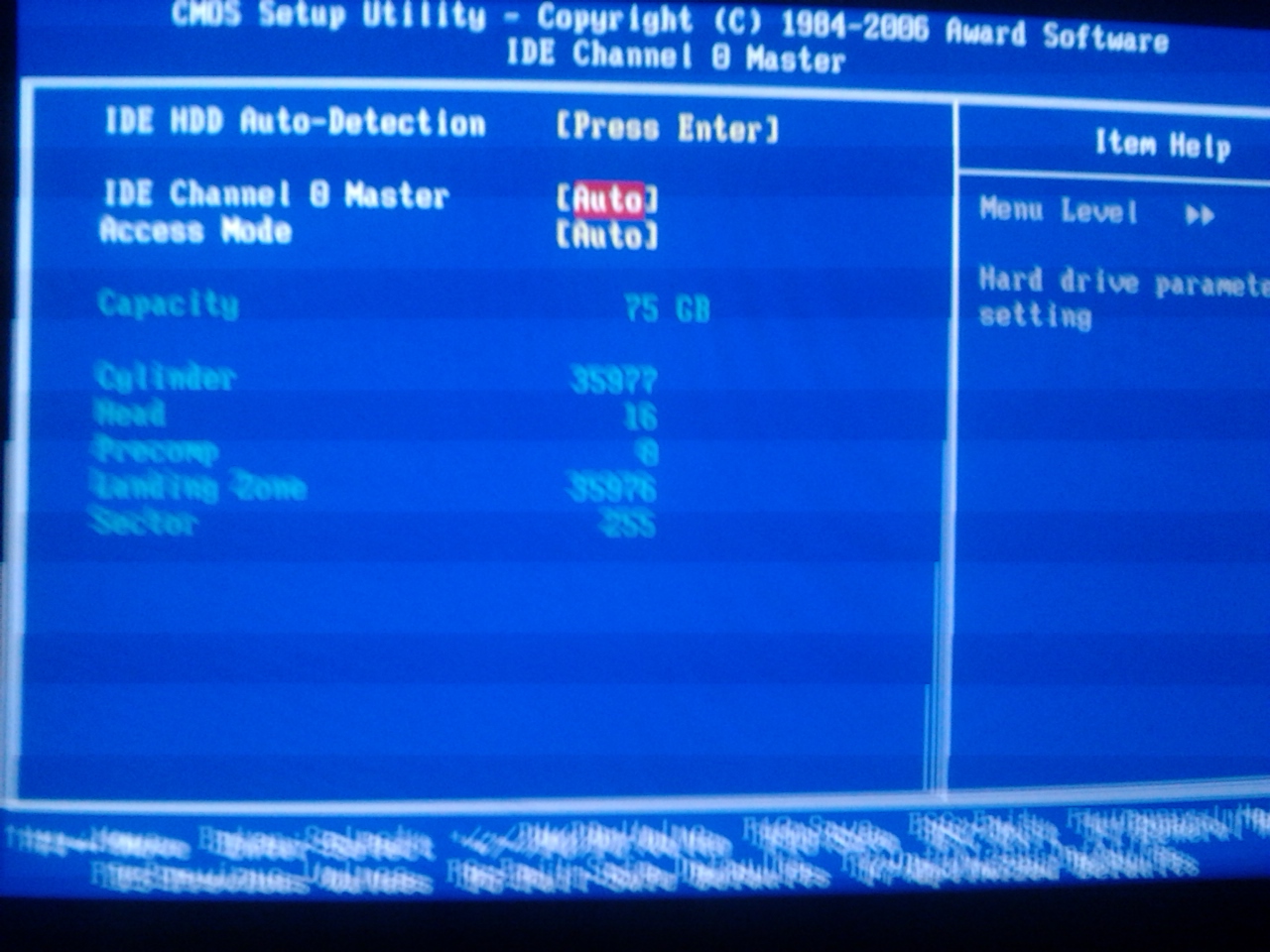 Modulo informatica: Menús de una BIOS Award software