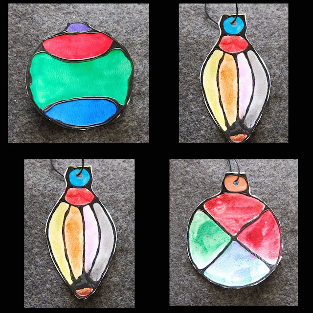 Stained Glass Look Paper Ornaments. Homemade Dimensional Paint Tutorial ...