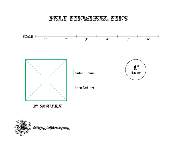 Felt Pinwheel Hair Pins