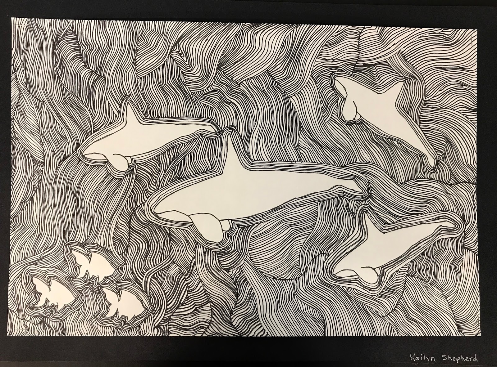I Heart Art: 6th Grade Underwater Linear Drawings