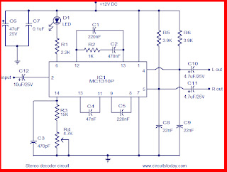 SKEMA RANGKAIAN AMPLIFIER: Stereo Decoder Circuit