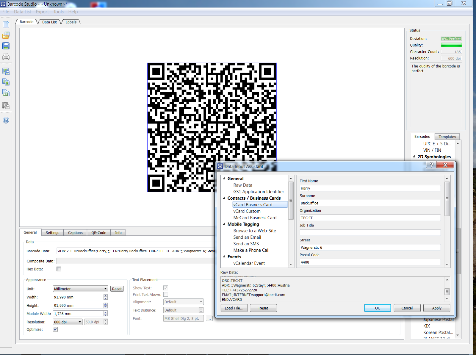Identifying Objects | by TEC-IT: "Tag it Easy" - vCard and meCard QR-Codes!
