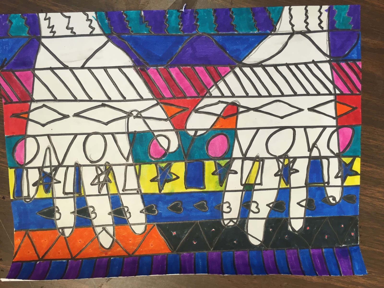 Art with Ms. Thomas: Fourth Grade Line and Pattern Hands