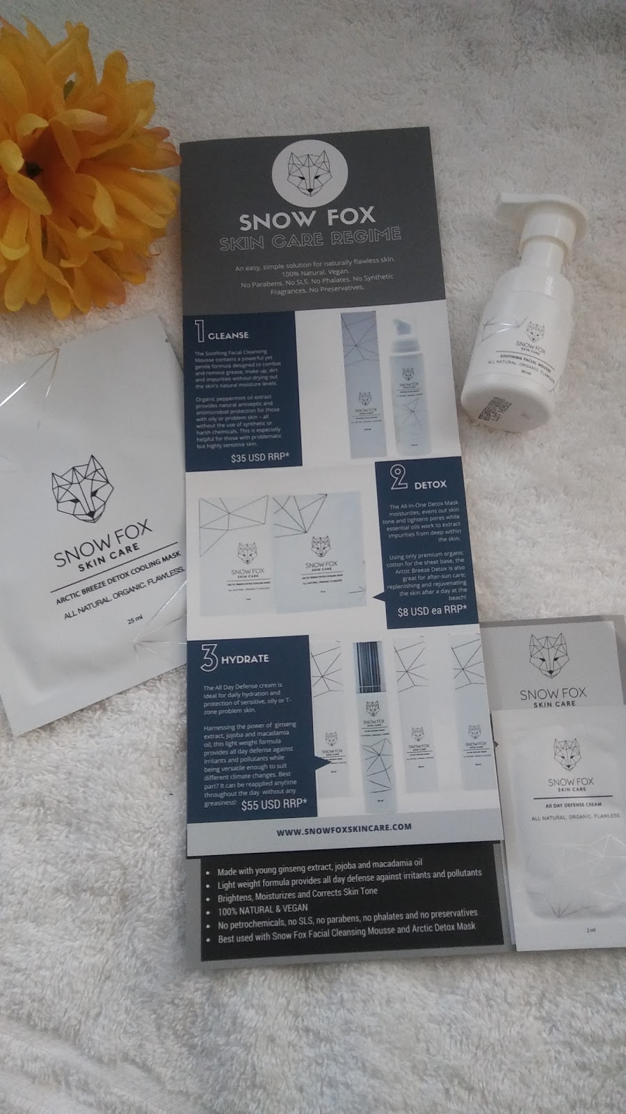 Tasting new products: SNOW FOX SKIN CARE
