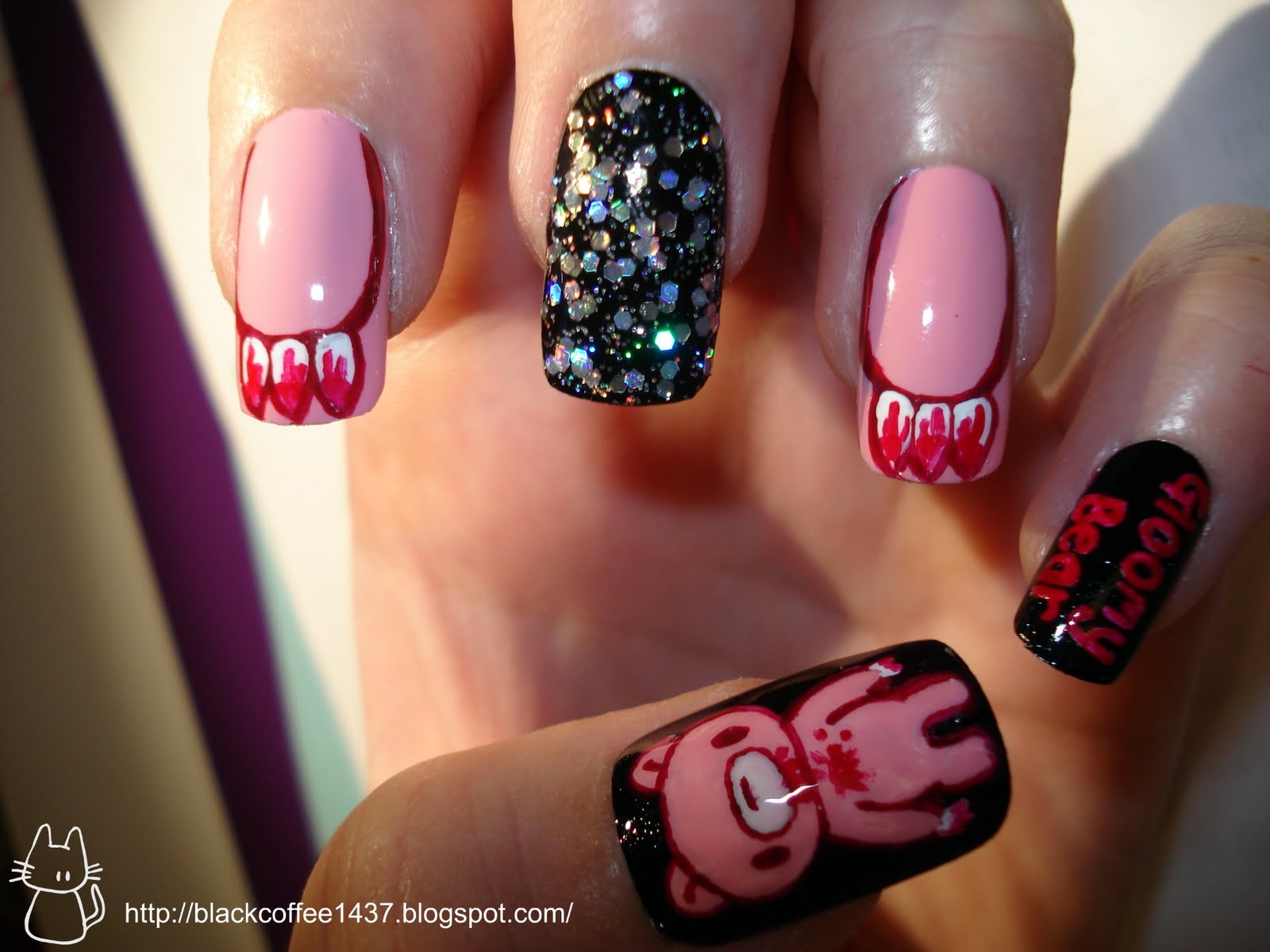 Silence is Loud: Gloomy Bear nail art