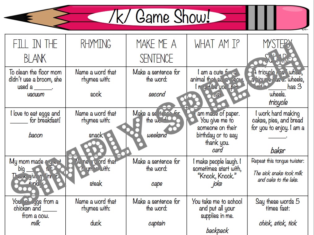 Articulation Game Show! | Simply Speech