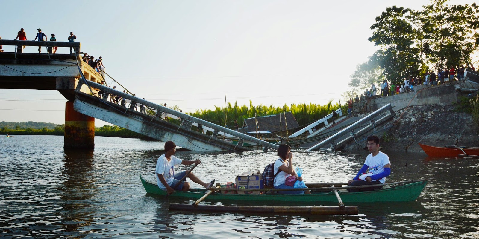 Mother Mary at the Ruins of Maribojoc Church Bohol after the intensity ...