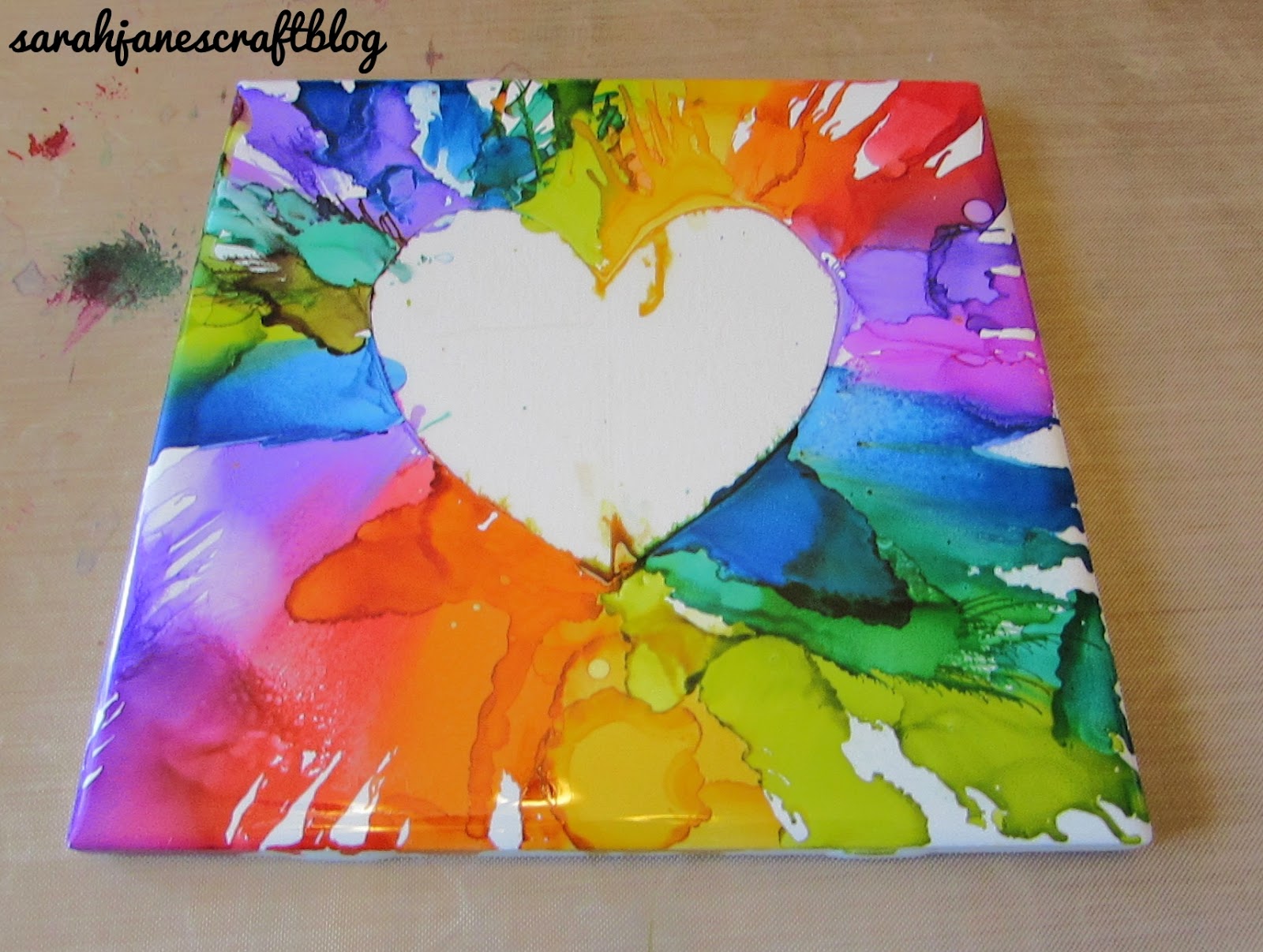 Splatter Resist Alcohol Ink Tile