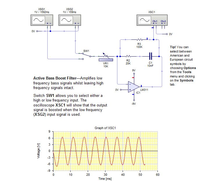 RO ELECTRONICA: FILTRU BASS ACTIV - BASS BOOSTER FILTER - Simulare