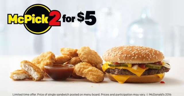 McDonald's Follows McPick 2 for $2 with McPick 2 for $5