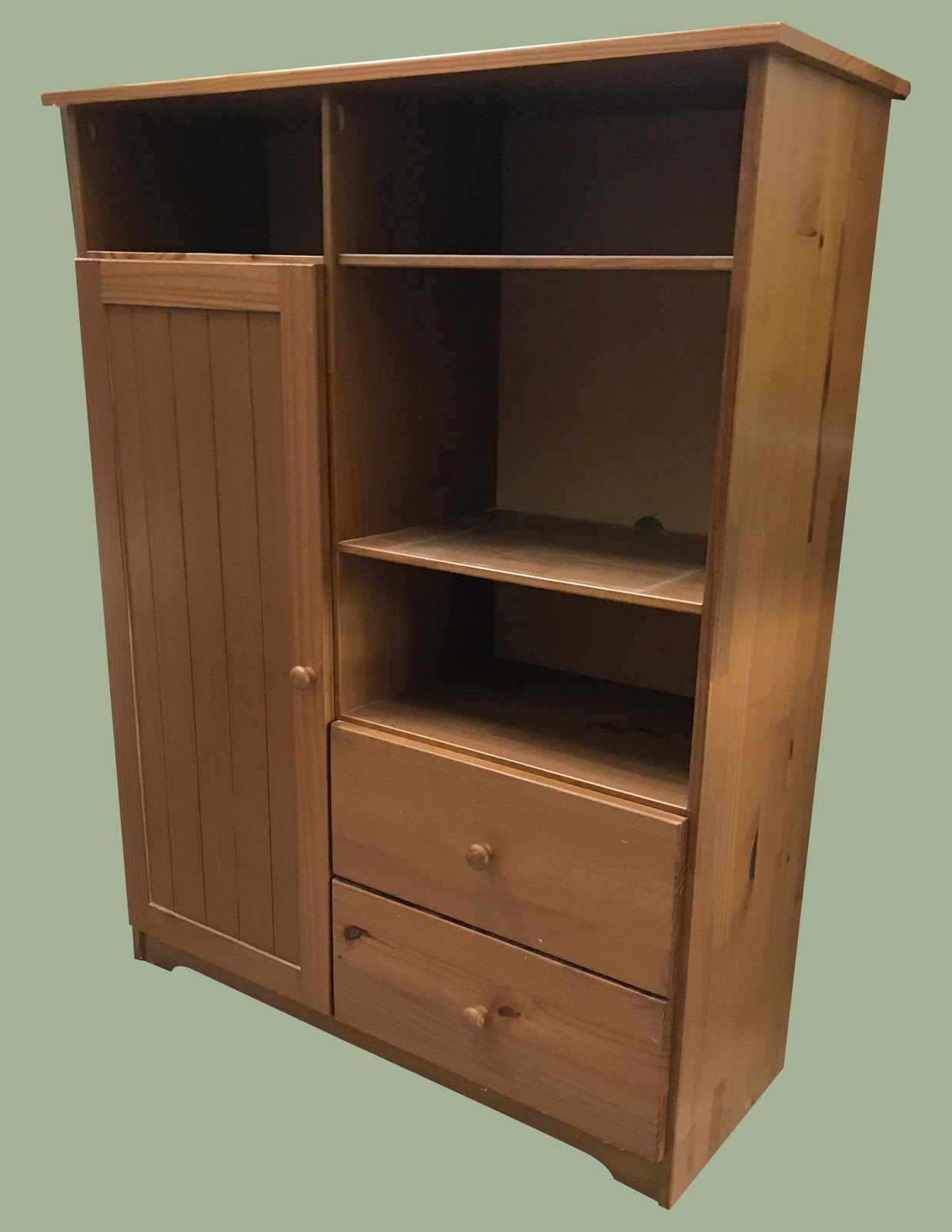Uhuru Furniture & Collectibles: Pine Closet with Drawers & Shelves ...