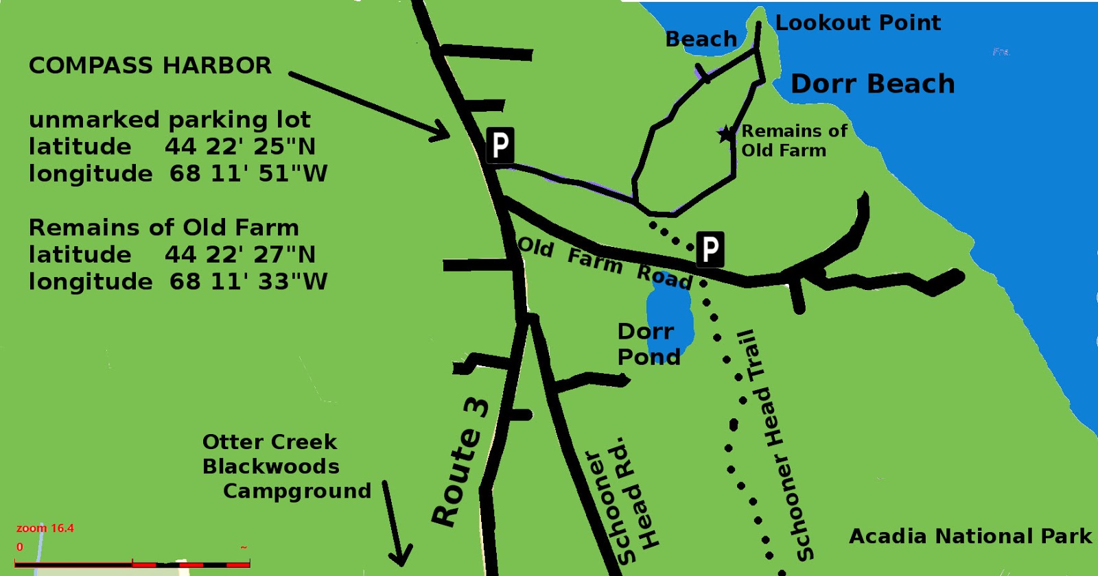 OLD MAPS OF ACADIA NATIONAL PARK: COMPASS HARBOR AND OLD FARM