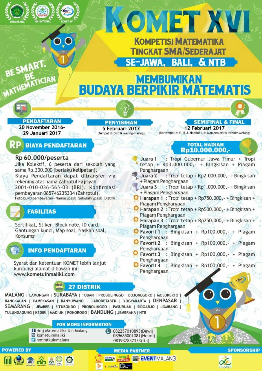 Kompetisi Matematika (Komet) 2017 ~ Belajar Bumi