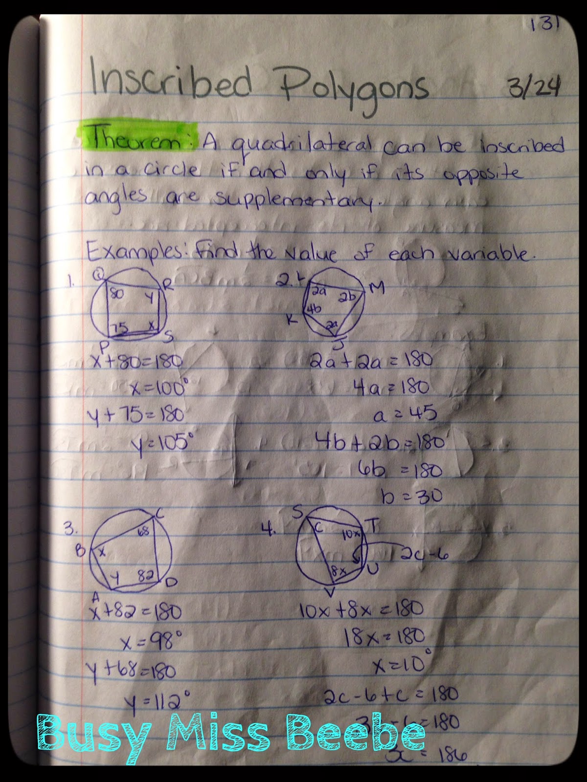 Busy Miss Beebe: Geometry Interactive Notebook - The Tenth Unit