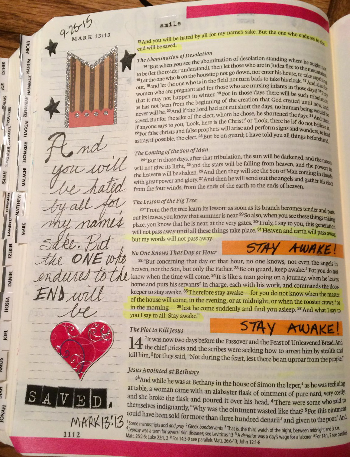 LIFE AT TRACEY SPEED: BIBLE JOURNALING....MARK